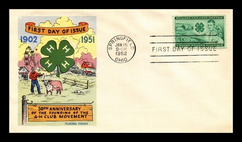 US COVER 4-H CLUBS 50TH ANNIVERSARY FDC SCOTT 1005 FLUEGEL CACHET | eBay