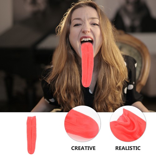 Long Tongue Props Lifelike Tongue Halloween Cosplay Prop Fake Stretchy ...