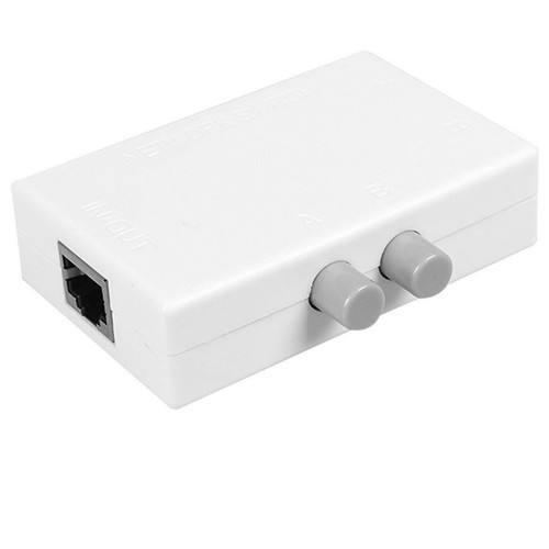 2 Ports Portable RJ45 Network Hand Manual AB Sharing Switch Box Adapter ...