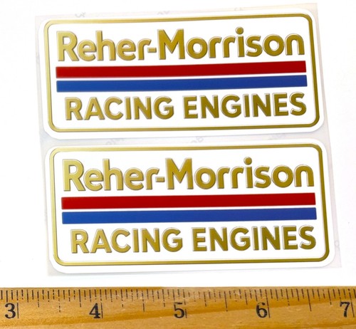 Pair of REHER-MORRISON Racing Engines Logo V2 NHRA PRO STOCK Sticker ...