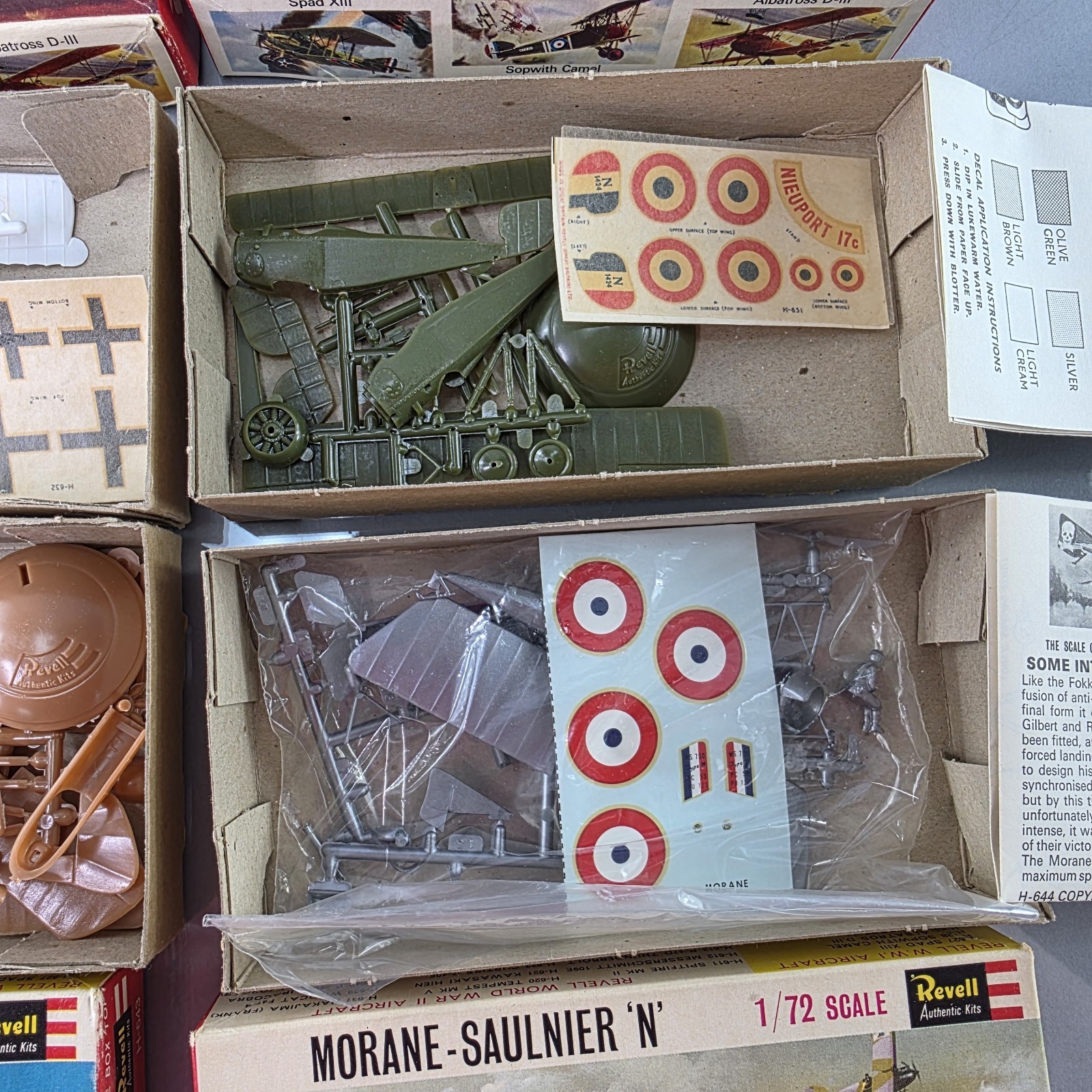 Vintage Revell Biplane Model Kits LOT OF 4 Fokker Nieuport De Havilland ...