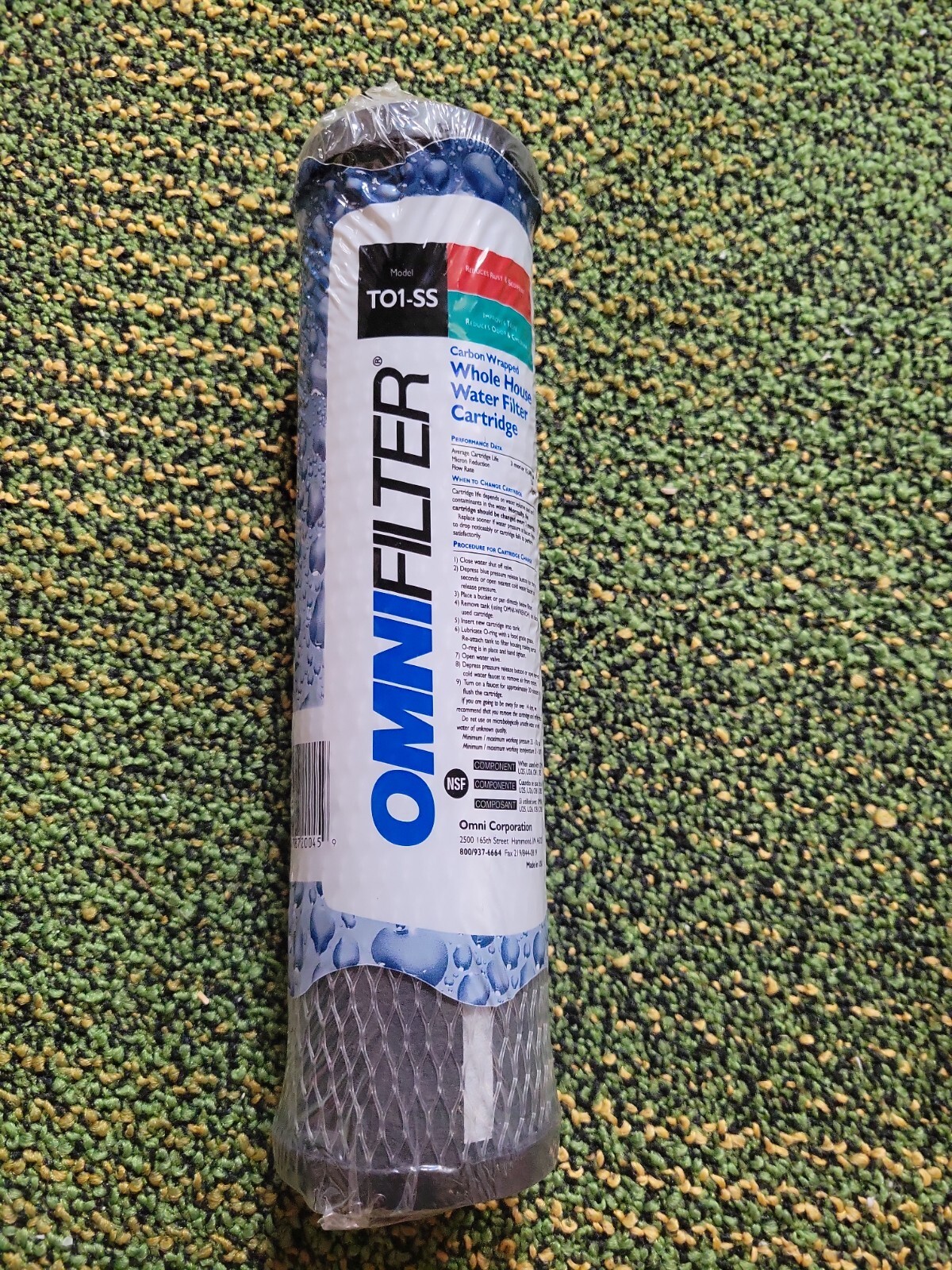 OmniFilter T01-ss Whole House Carbon Wrapped Water Filter 2 Micron 5 ...