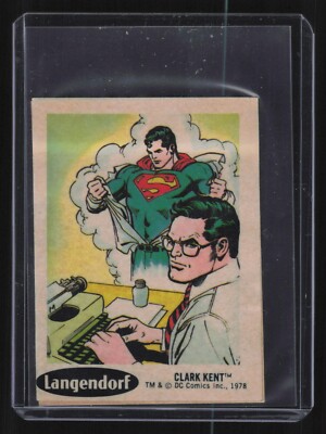 1978 Langendorf DC Super Hero Stickers Food Issue Clark Kent | eBay