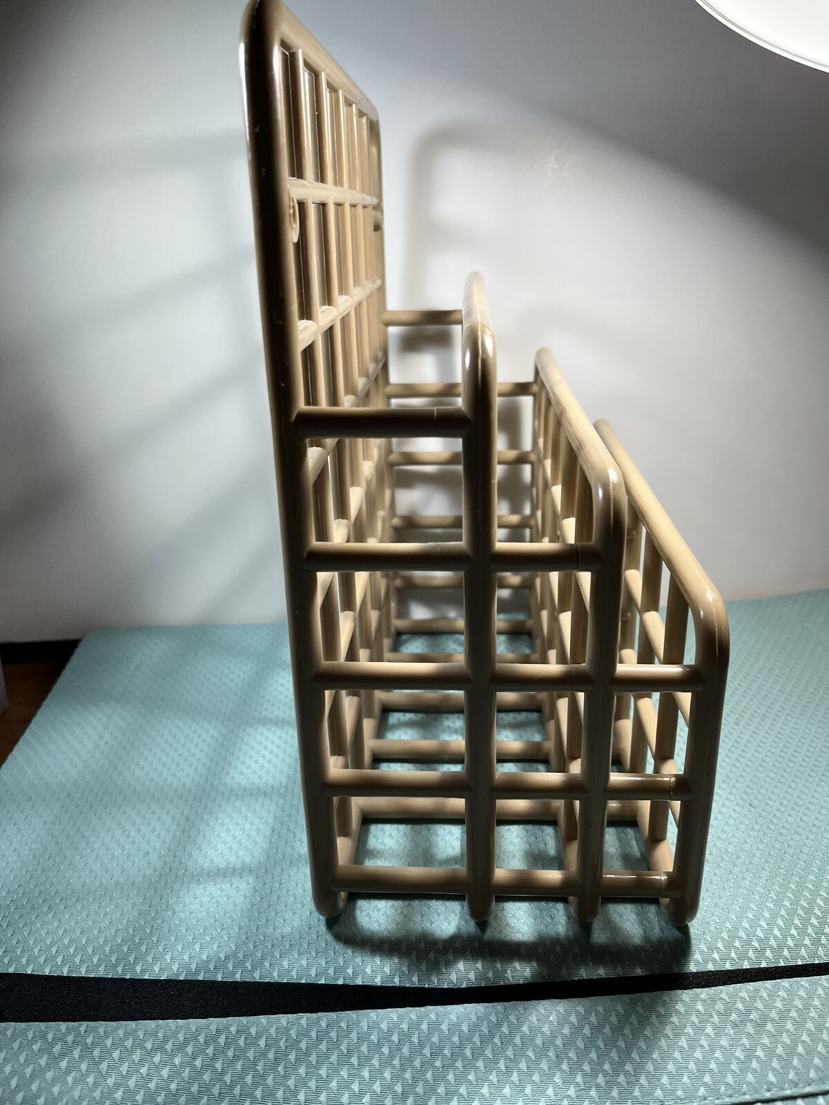 Yaffa Desk Organizer Tan Shelf Catch All Wall Mount Vintage 1983 Retro ...