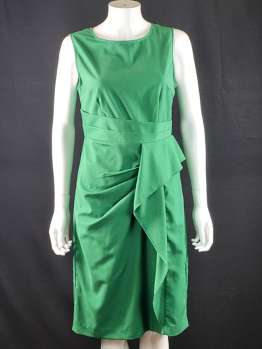 Jolie Moi Ruffle Design Occasion Green V Back Size 10 Polyester Stretch ...
