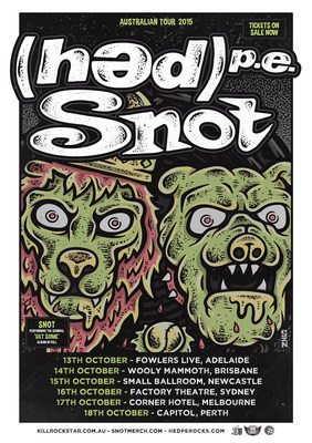 (HED) P.E./SNOT 2015 AUSTRALIAN CONCERT TOUR POSTER- Rapcore, Rap/Nu ...
