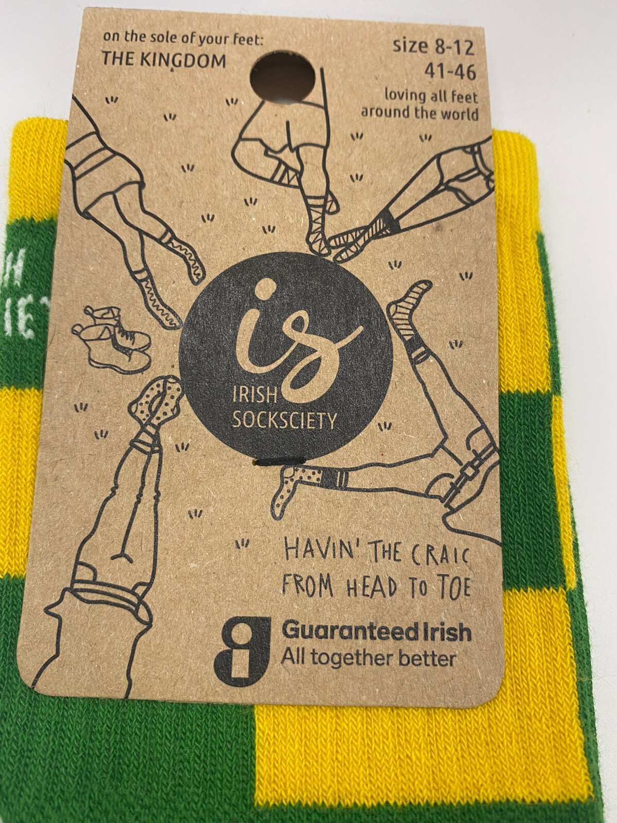 Irish Sock Society, Kerry Ciarrai, The Kingdom 8-12 Green Yellow St ...