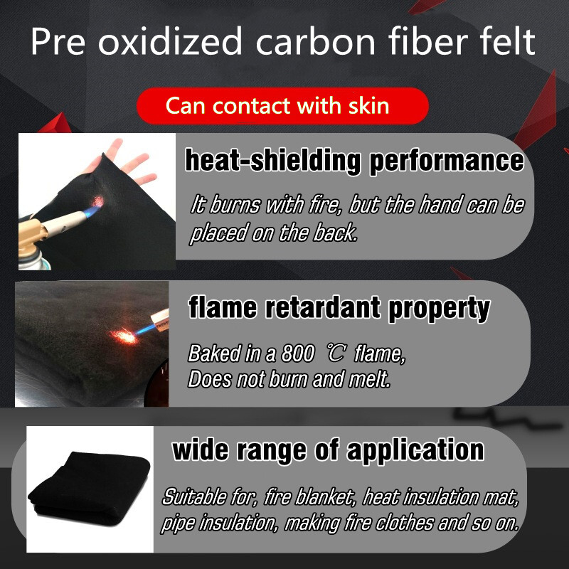 Carbon fiber fireproof felt, pre oxidized,heat-resistant non-woven Skin ...