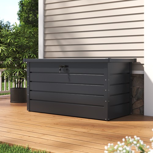 200/350/600L Outdoor Metal Storage Box Garden Lockable Utility Chest ...