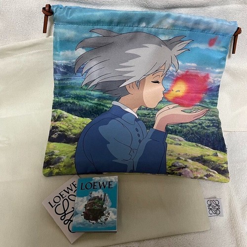 LOEWE x Howl's Moving Castle Ghibli Sophie Calcifer Drawstring Pouch ...