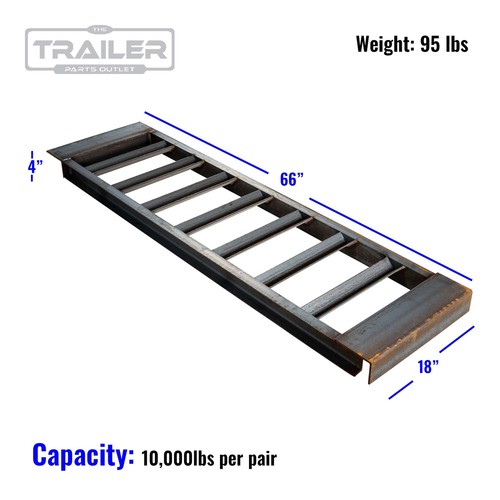Steel Trailer Loading Ramps - Lowboy Dump Equipment-10,000 lb capacity ...