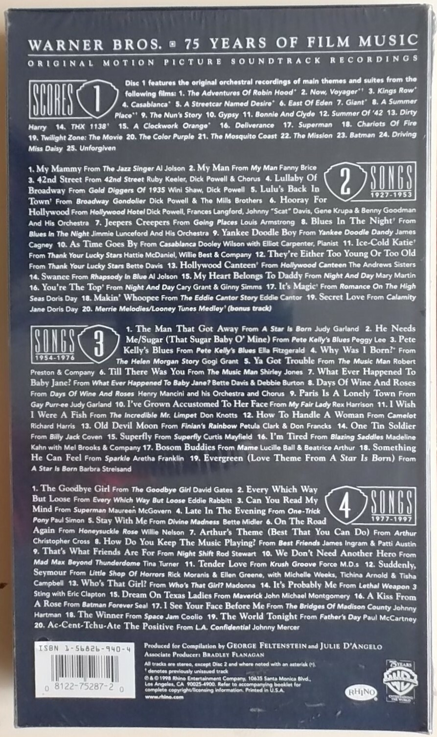 Warner Brothers 75 Years Entertaining [Box] by Various Artists (CD, May ...