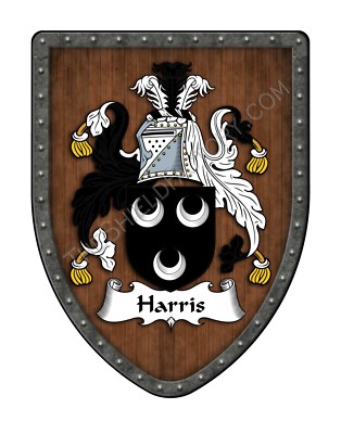 Harris Family Crest Custom Coat of Arms, Hanging Wall Shield SH503P-DG ...