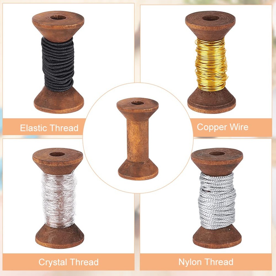 20Pcs Antique Wooden Empty Spools 1.57 Empty Thread Spools Wooden ...