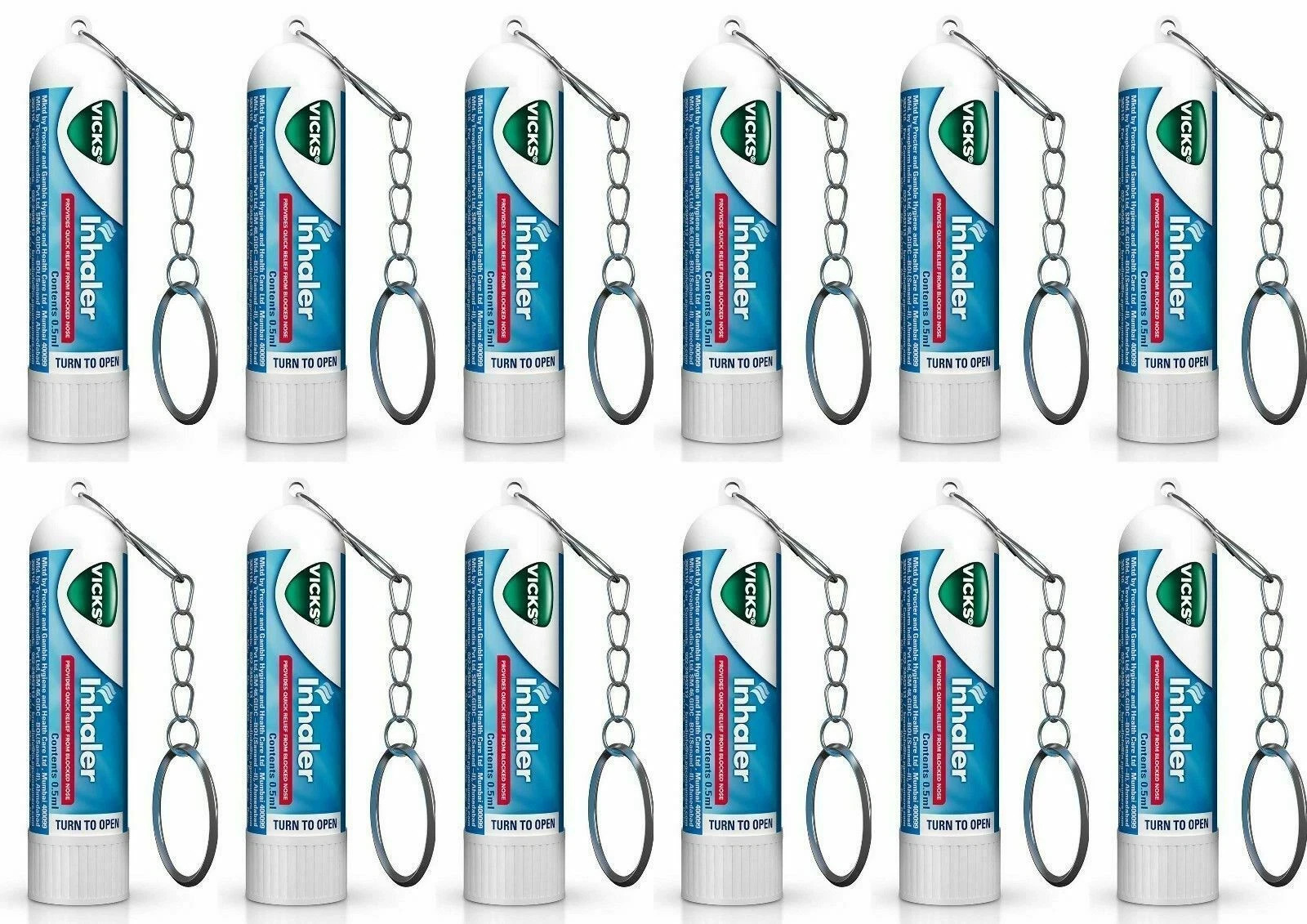 Vicks Keychain Inhaler | Cold Sinus Nasal Congestion Relief Pocket Use ...