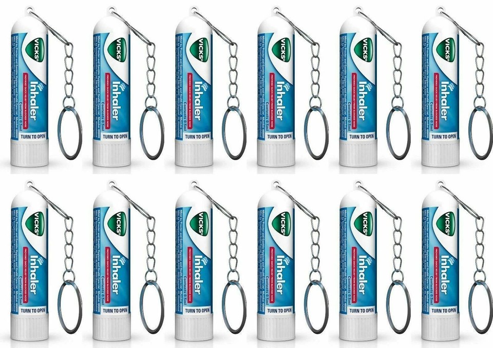 Vicks Keychain Inhaler Relief for Cold Sinus Nasal Congestion - 24 Pcs ...