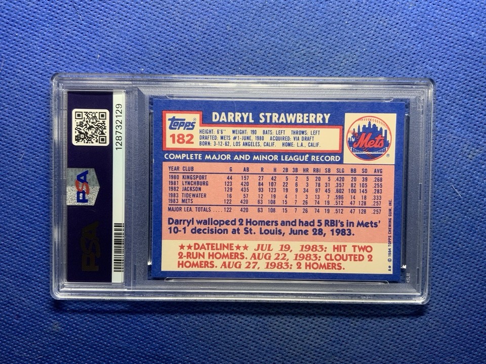 1984 TOPPS TIFFANY #182 DARRYL STRAWBERRY PSA 9 | eBay UK