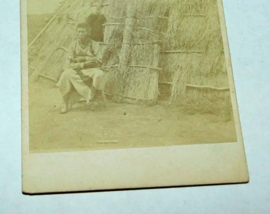 Indian Territory W.S. Soule Native American Waco Tribe Straw House CDV ...