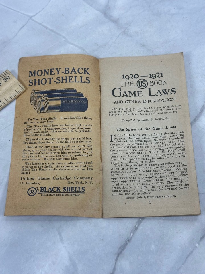 1920-1921 US Cartridge Co. Game Laws – Alexander Kassnar & Co Sporting ...