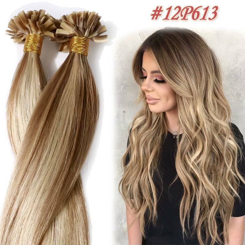 150G Thick Full Head Pre Bonded Keratin Fusion U Nail Tip Human Hair ...