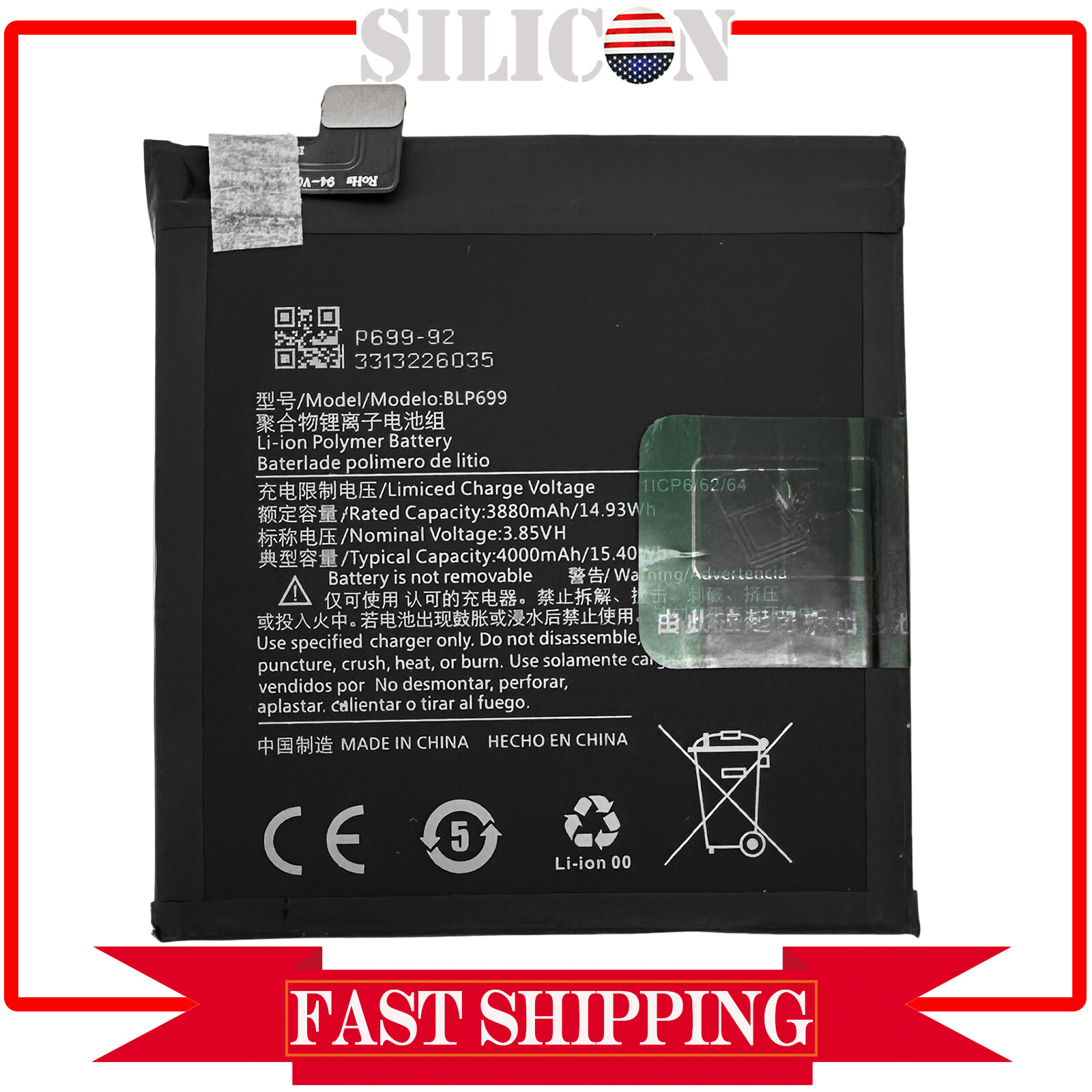 Replacement BLP699 Internal Battery For 1+7 Pro 5G GM1917 / 1+7 Pro ...