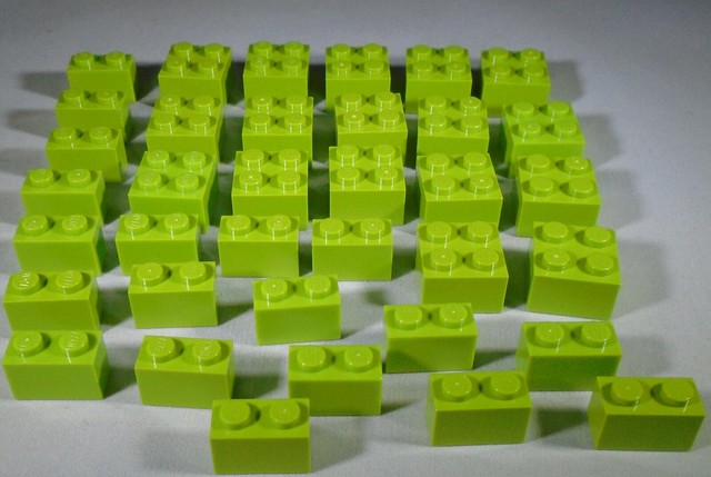 LEGO System Lime Green 1 x 2 and 2 x 2 Bricks: 3003 3004 | eBay