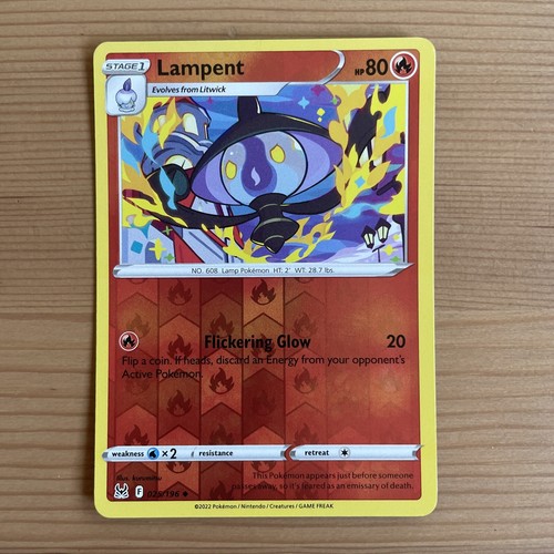 Pokémon TCG Lampent Sword & Shield - Lost Origin 025/196 Reverse Holo ...