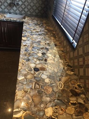 Natural Geode Agate Kitchen Counter Slab, Handmade Agate Luxury ...