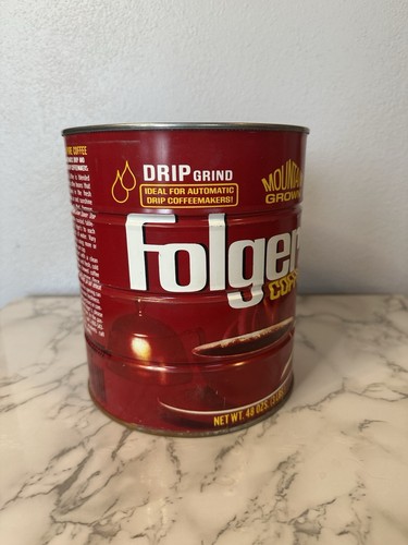 Folgers Mountain Grown Coffee Can Tin Only. No Lid. Drip Grind. 48oz | eBay