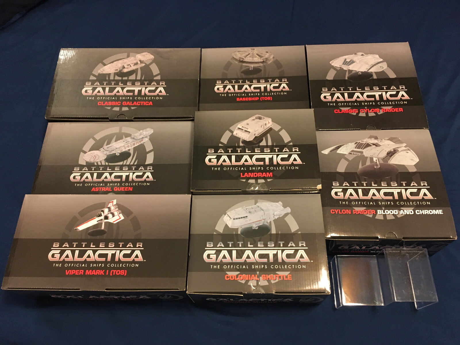 Eaglemoss Classic Battlestar Galactica 8 Ship Lot with display Stand ...
