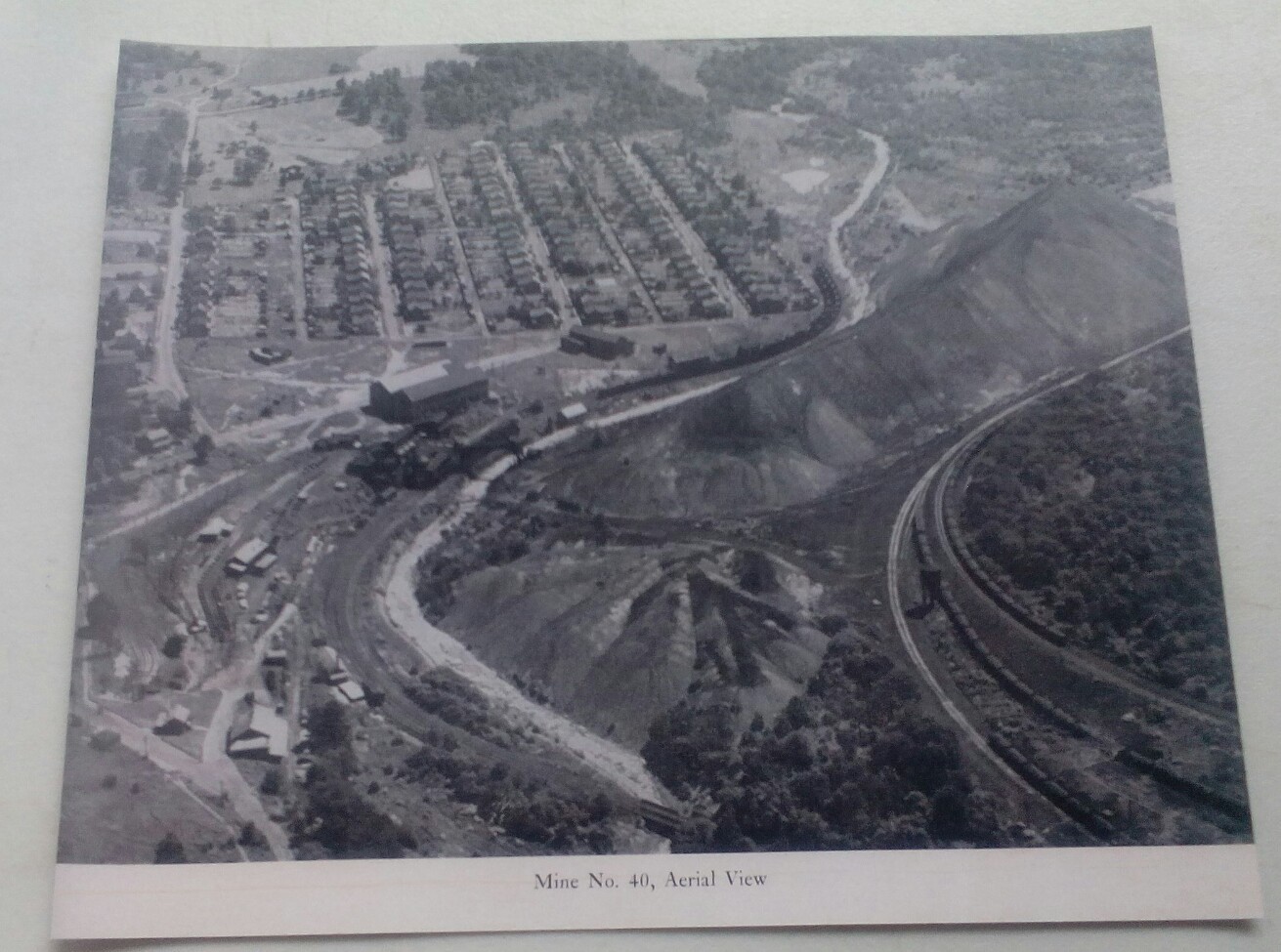 1947 Windber PA. Coal Mine # 40 Aerial View-Railroad Houses Mine Slate ...