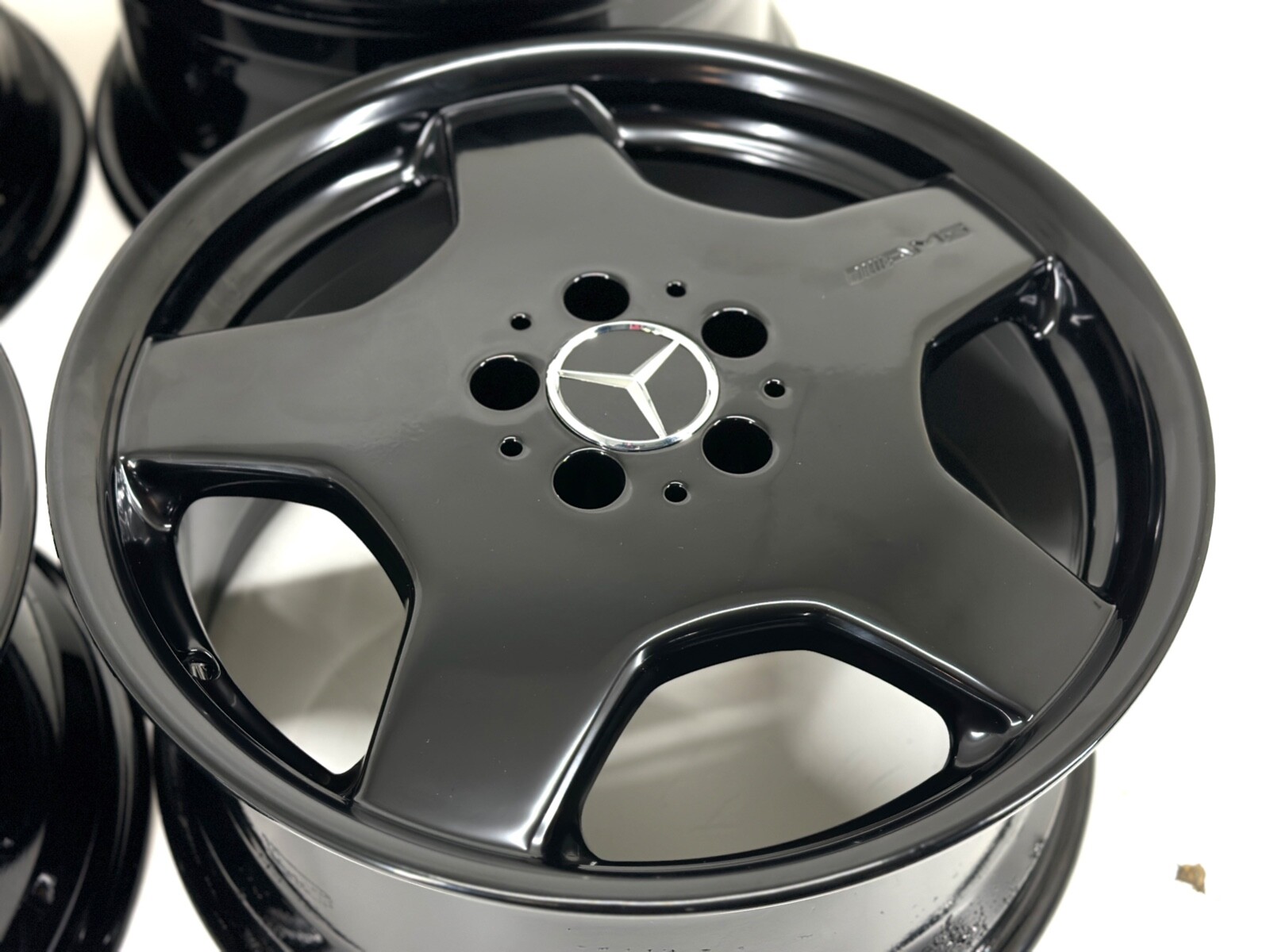 18" Mercedes-Benz AMG Monoblock Gloss Black Wheels Rims Set ...