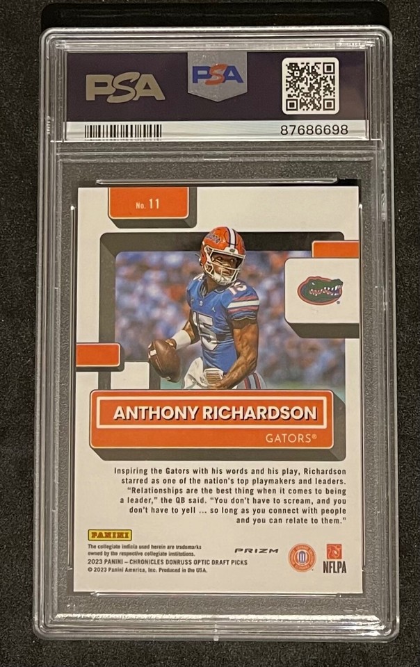 2023 Chronicles Draft Picks Anthony Richardson Donruss Optic - Holo PSA ...