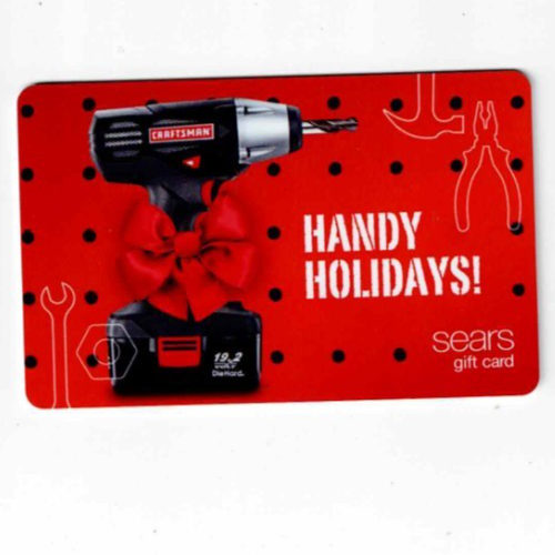 Sears Gift Card 2011 Craftsman Tools -Christmas Holidays -Collectible ...