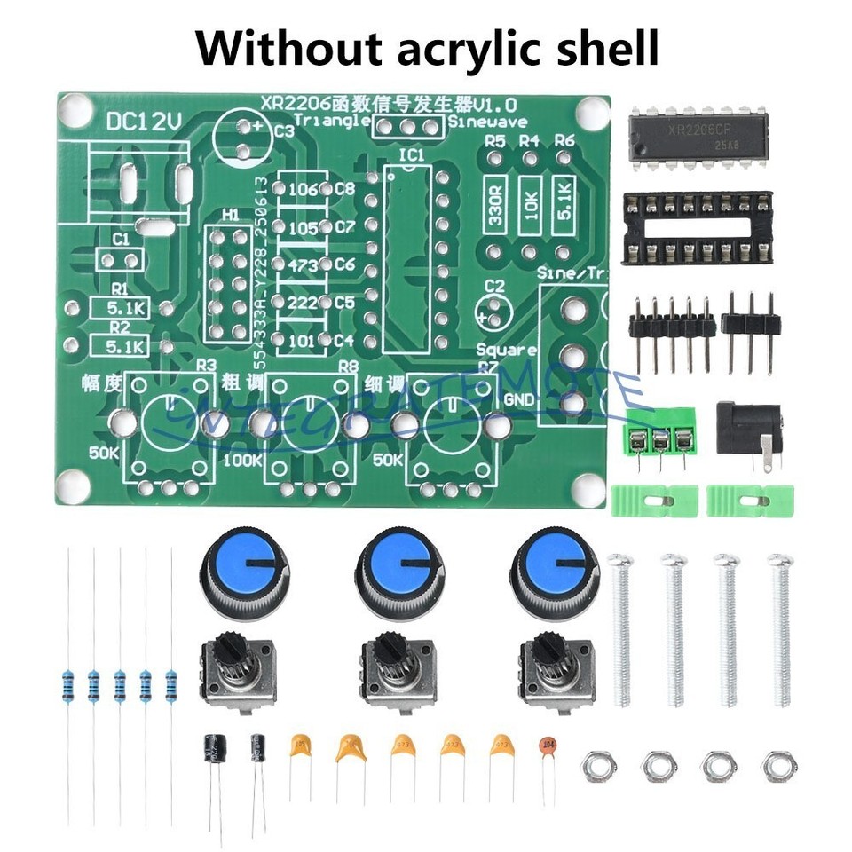 XR2206 Function Signal Generator 1HZ-1MHZ DIY Sine Triangle Square Wave ...