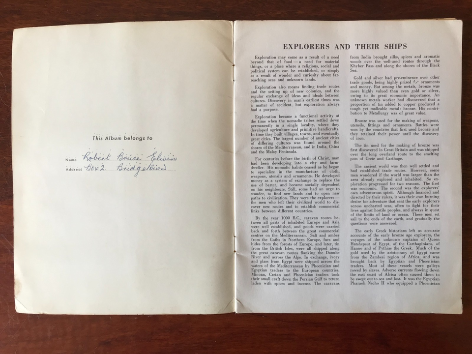 Nabisco Vita Brits Album & Cards EXPLORERS & THEIR SHIPS (1968) 30 ...