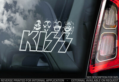 KISS - Car Window Sticker - Band Decal Rock Laptop Music Faces Sign ...