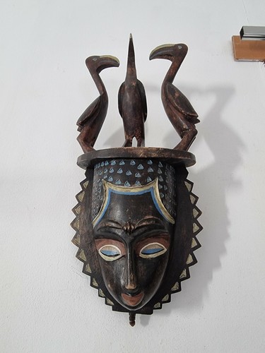 Wooden Mask Africa Bird Statue Sculpture | eBay UK