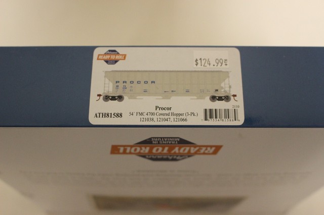 Athearn ATH81588 54' FMC 4700 Covered Hopper - UNPX (3) HO Scale for ...