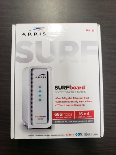 ARRIS SURFboard SB6183 Cable Modem 16x4 DOCSIS 3.0 White 612572204009| eBay