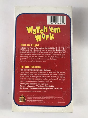 Watch 'Em Work To The Rescue And Fun In Flight VHS Video Tape New ...