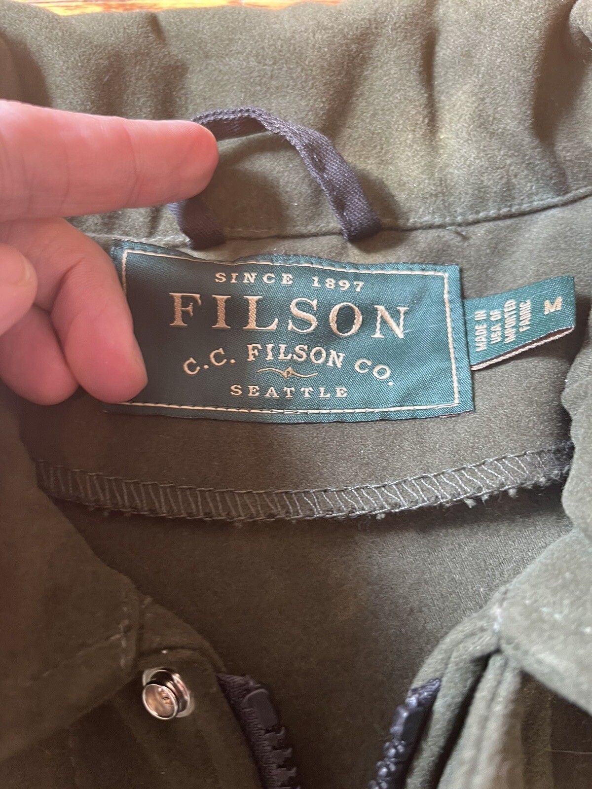 FILSON RANGER STYLE BOMBER SOFT COTTON JACKET OLIVE M… - Gem
