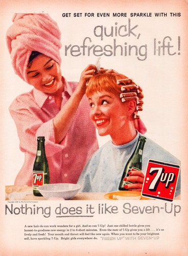 Print Ad 7 Up 1958 Hair Curlers Full Page Large Magazine 10.5"x13.5" | eBay