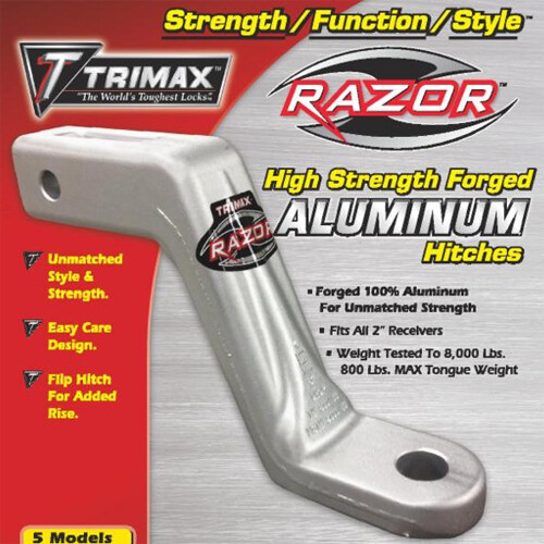 Razor Aluminum 2" Drop Mount Draw Bar Receiver w/ 2" Stainless Tow Ball ...