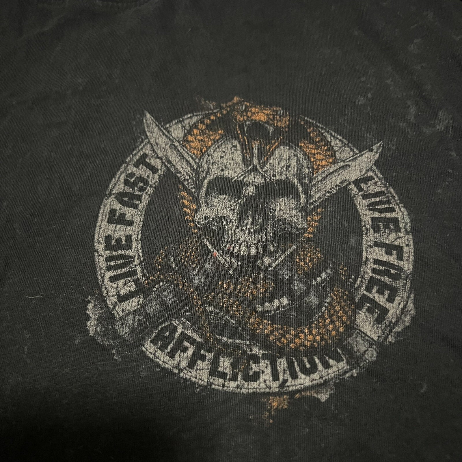 Affliction Live Fast Skull Snake Knives Shirt Size XL Mallgoth Cyber ...