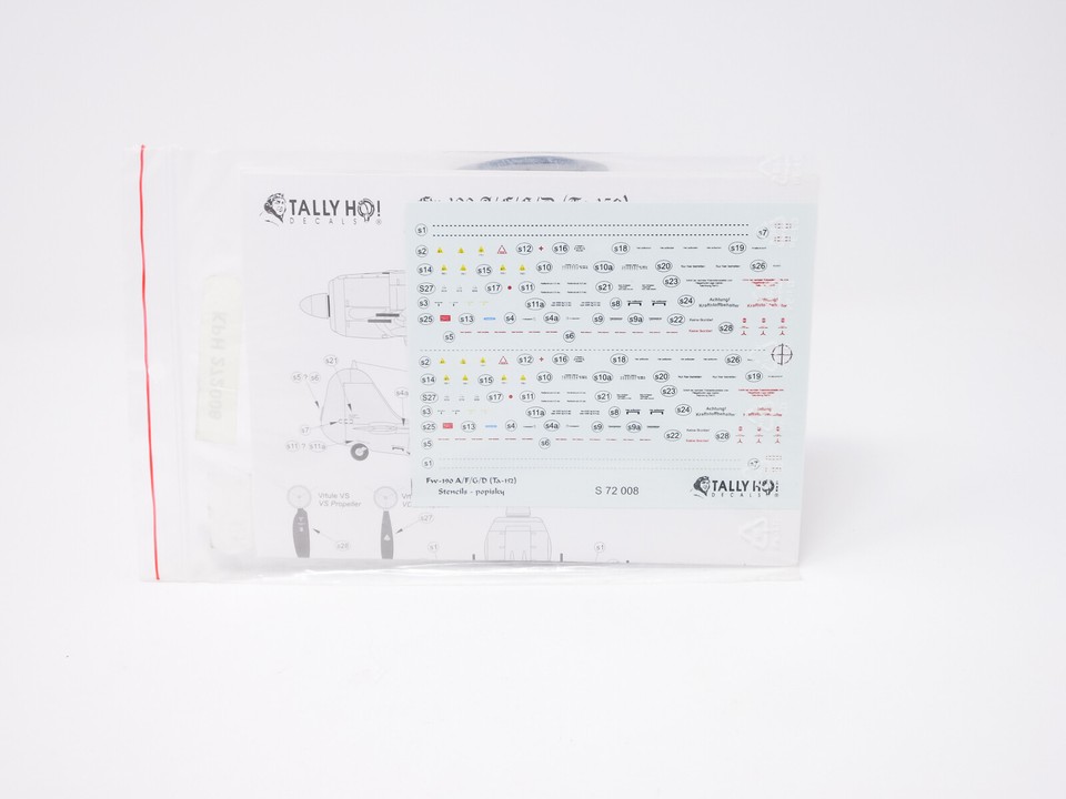 1/72 Tally Ho Decals Focke Wulf Fw190 A/D/F/G & Ta152 Stencils - NOS ...