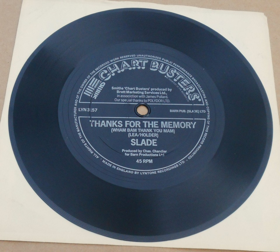 Slade: Far Far Away c/w Thanks For The Memory (Smiths Chartbusters ...