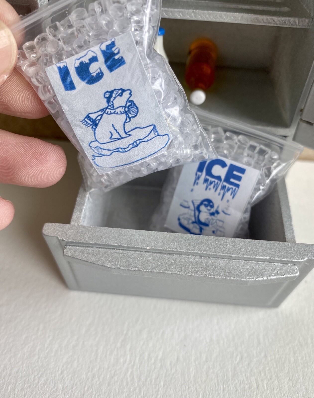 2 Bags Dollhouse Ice Cubes Small 1:12 or 1/6 Scale Miniature Kitchen ...