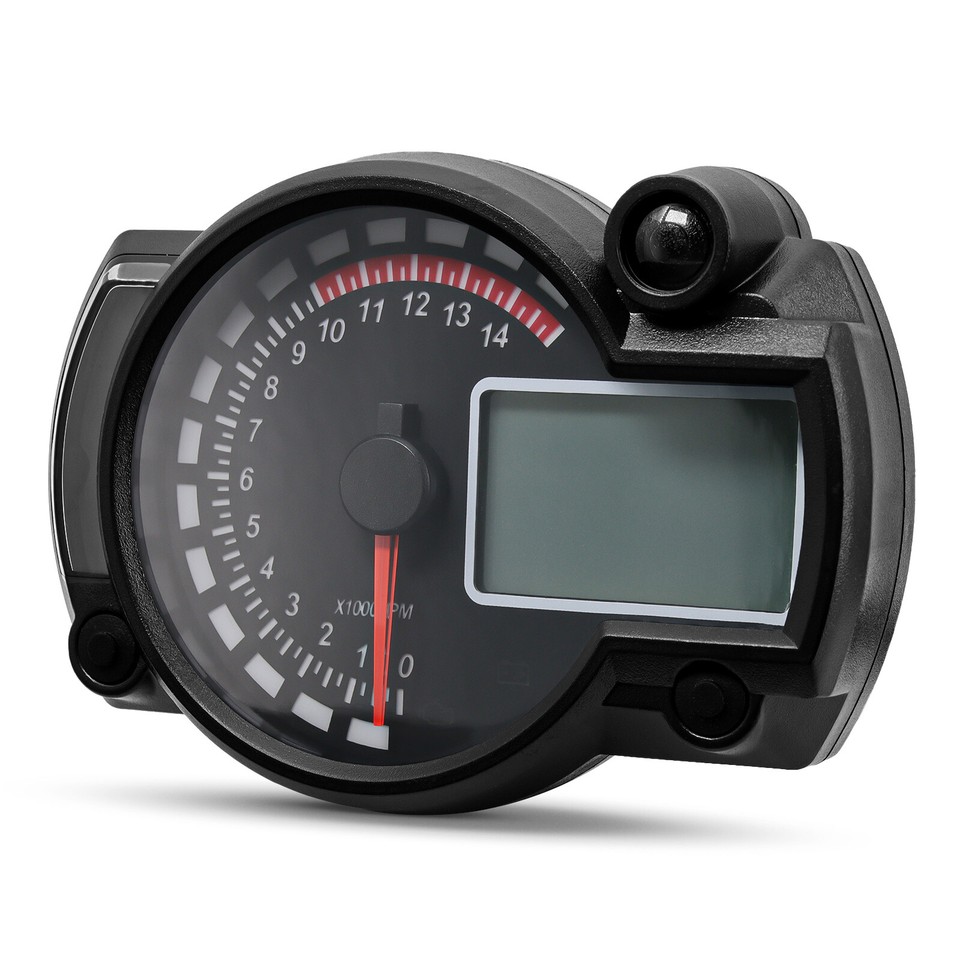 12V Motorcycle Adjustable 7 Colors LED Odometer Speedometer Meter ...