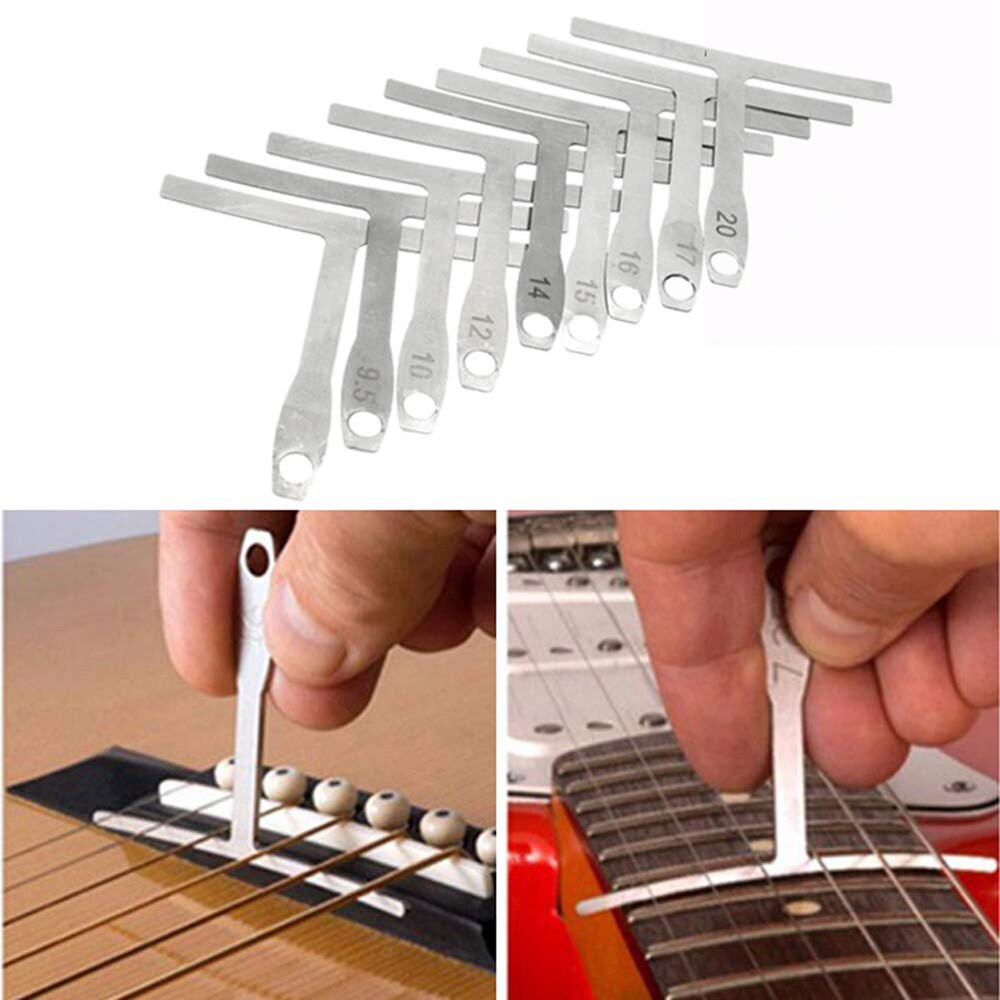 9Pcs Understring Radius Gauges Guitar Bass Strings Polish T-shaped G1N8 ...